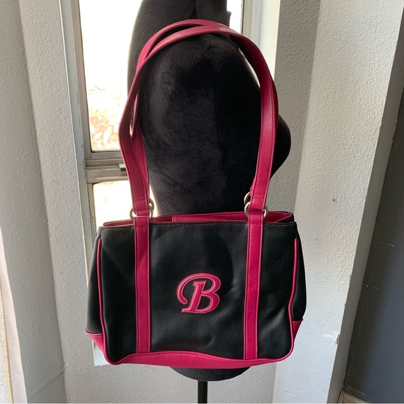 Bags | Vintage Black Hot Pink Letter B Tote Bag Y2k Barbiebratz ...